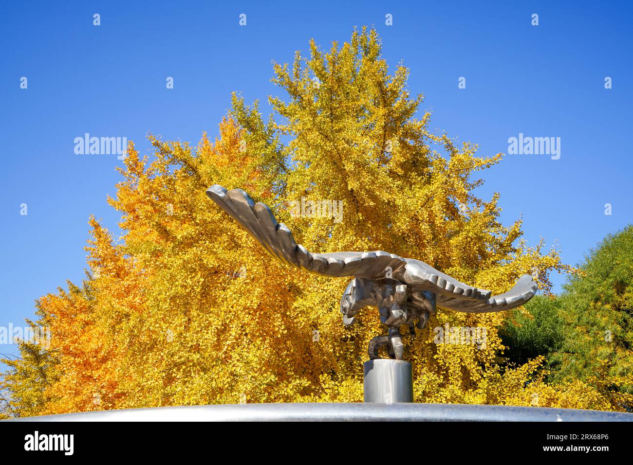 Stainless Steel Sculpture of Eagle in Yuan Dadu City Wall Ruins Park ...