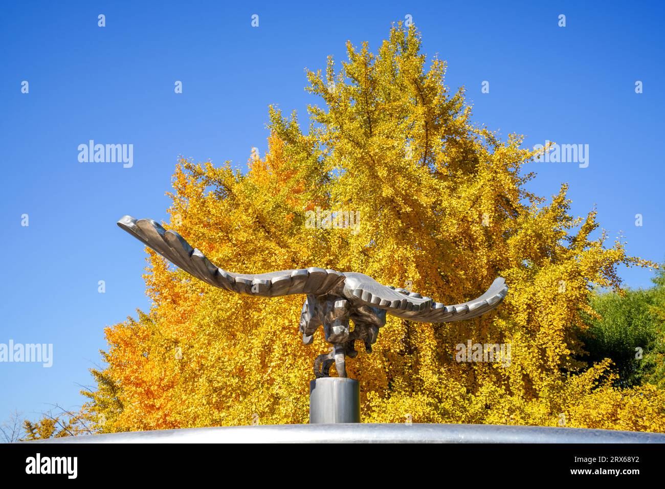Stainless Steel Sculpture of Eagle in Yuan Dadu City Wall Ruins Park ...