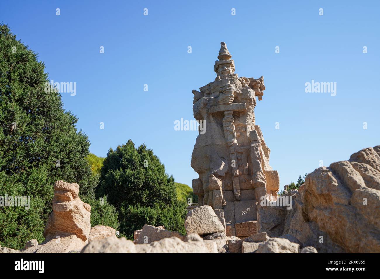 Beijing China, November 5, 2022: Stone carvings of chariots in Yuan ...