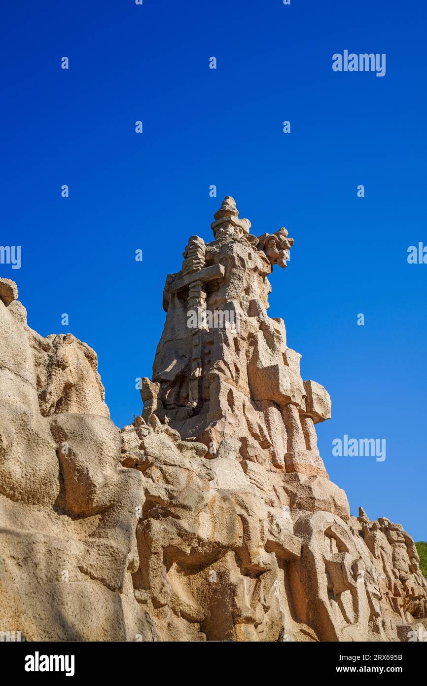 Beijing China, November 5, 2022: Stone carvings of chariots in Yuan ...
