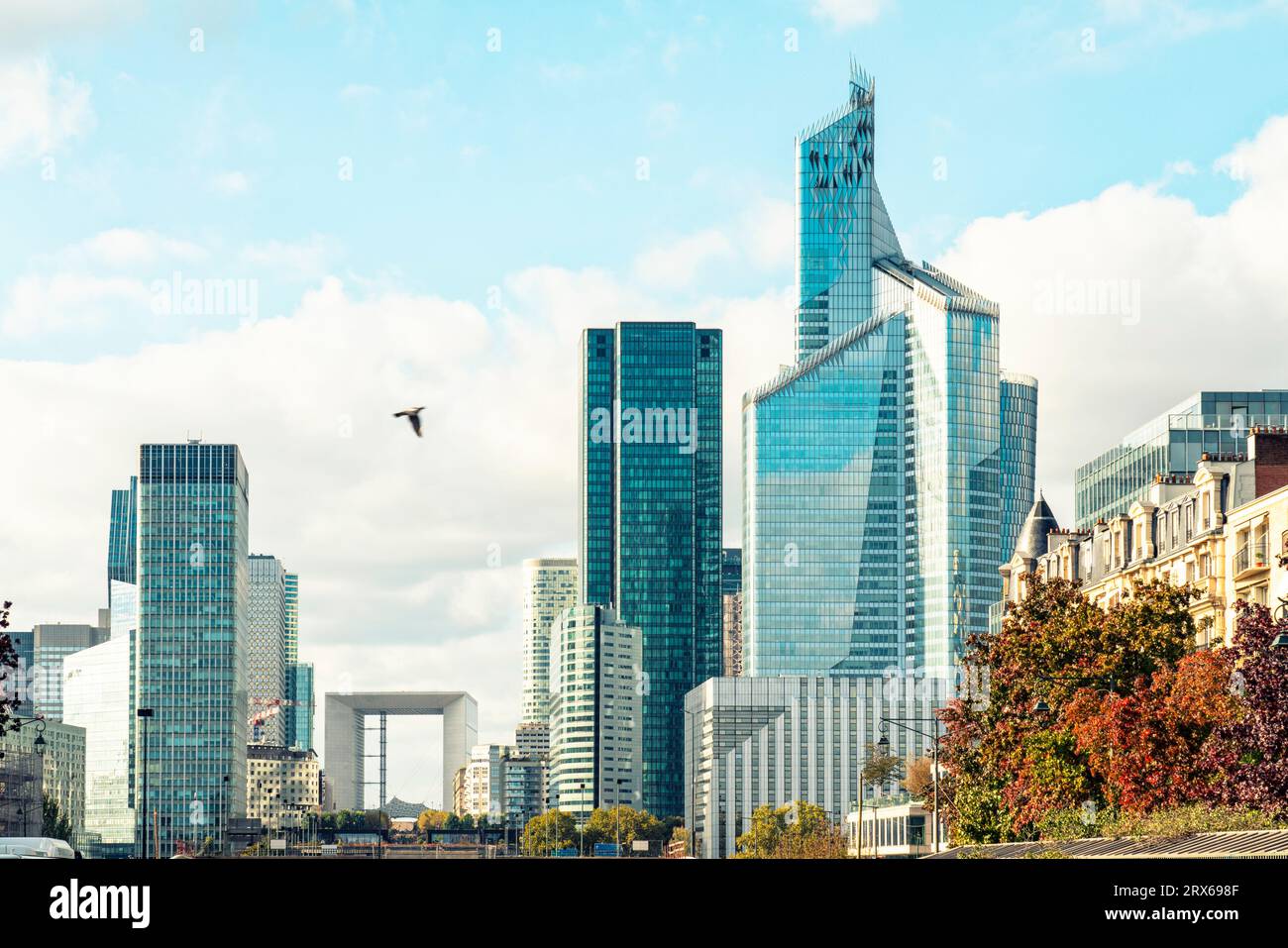 France, Ile-De-France, Paris, Modern skyscrapers in La Defense district ...