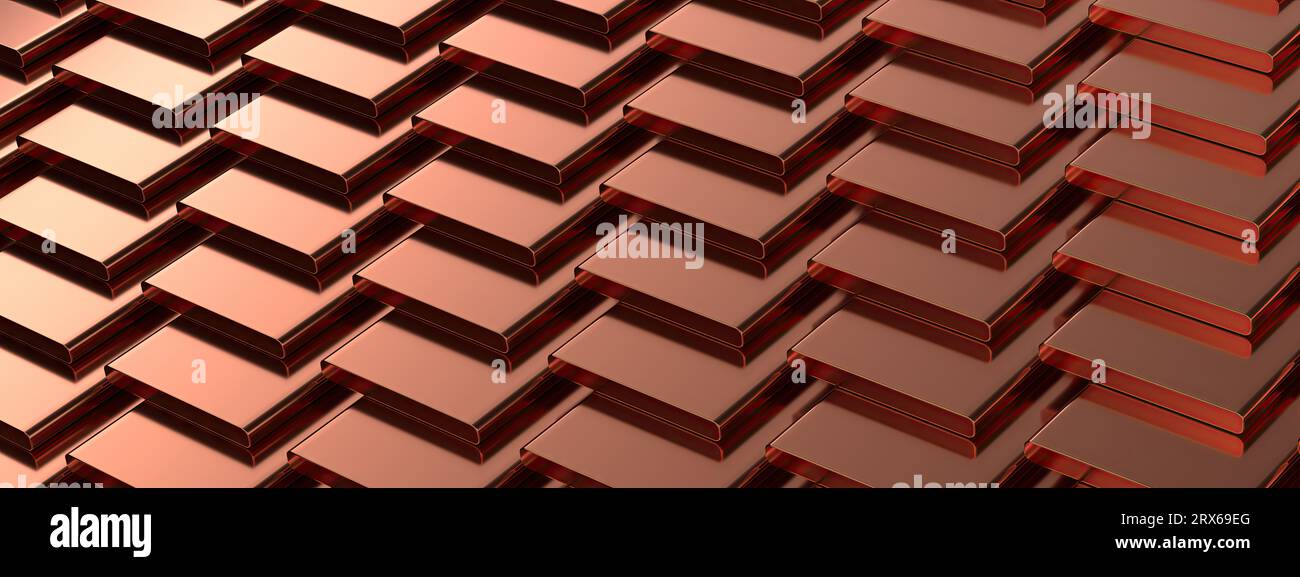 Copper overlapping metal pattern Metallic Elegant Modern 3D Rendering ...