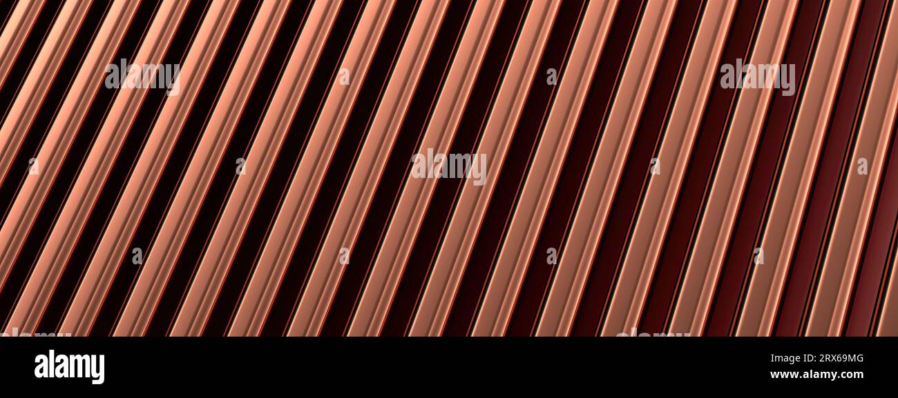 Linear metallic elegant modern 3D rendering image background of copper ...