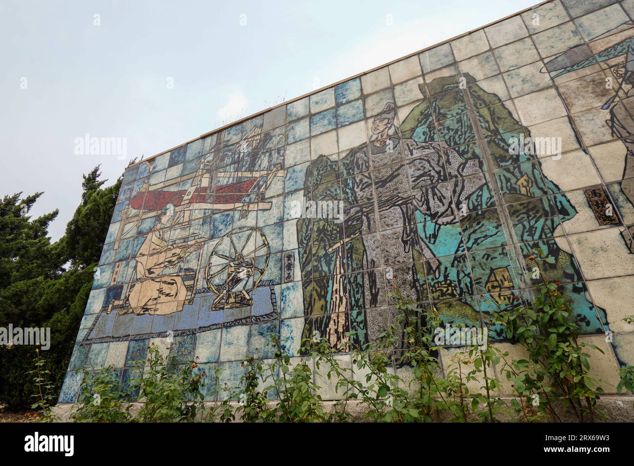 Beijing China, November 6, 2022: Murals in Yuan Dadu City Wall Ruins ...