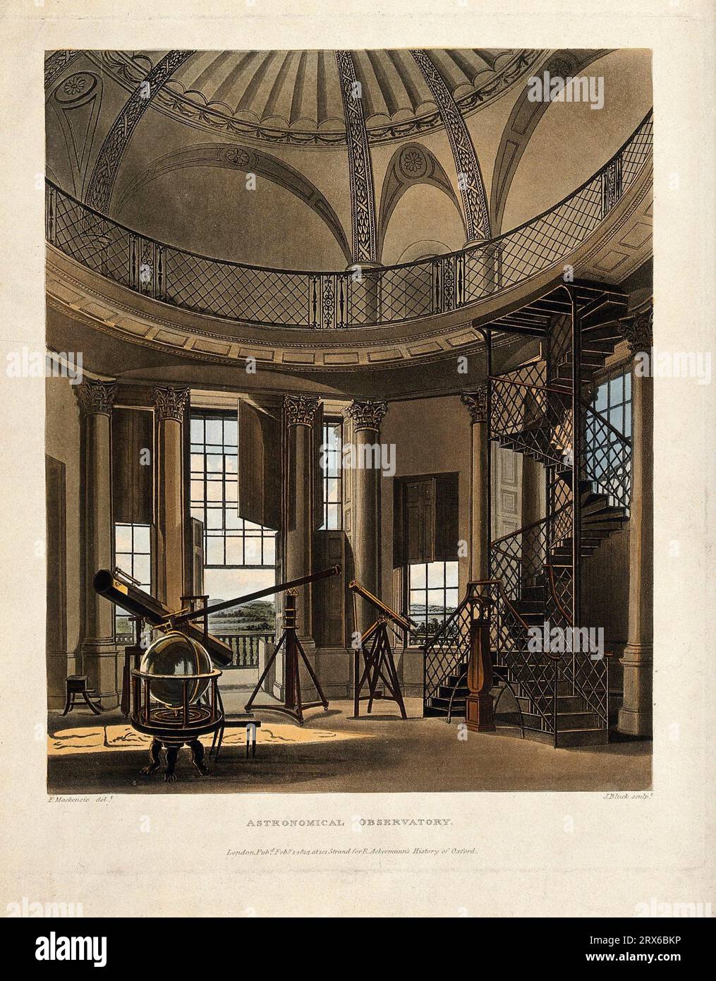 Astronomy, interior of the Radcliffe Observatory Oxford, coloured ...