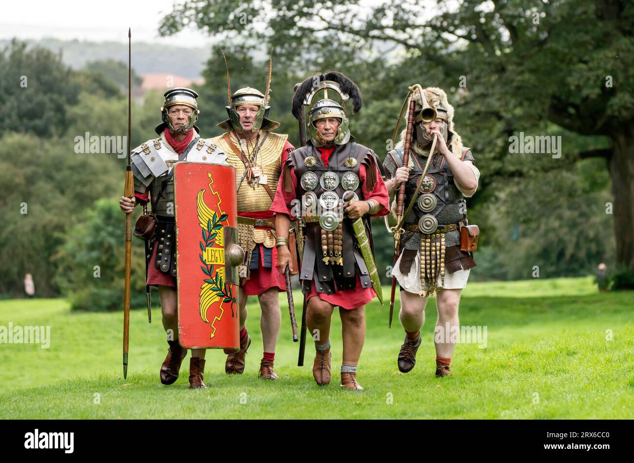 Members of reenactment group Legio VI Victrix Eboracum during Malton ...