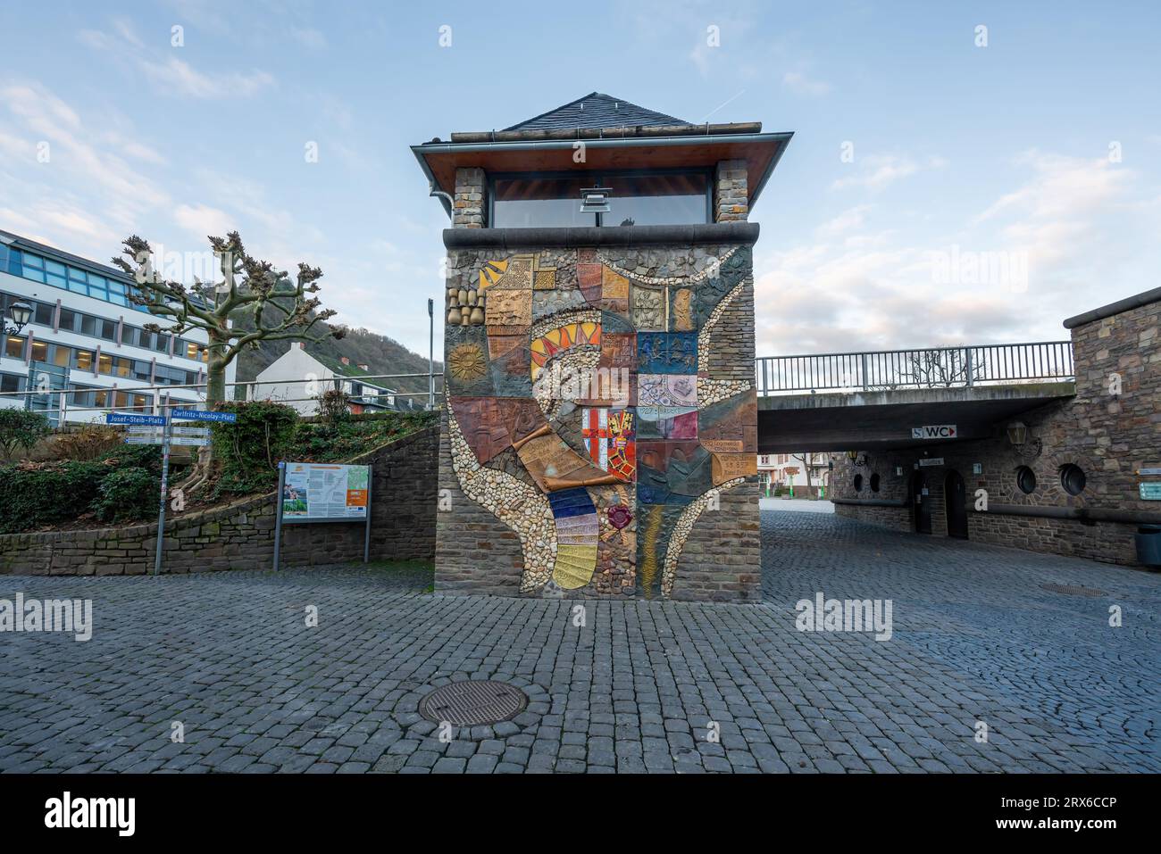 Mosaic with the History of Cochem at Skagerrak Bridge - Cochem, Germany ...