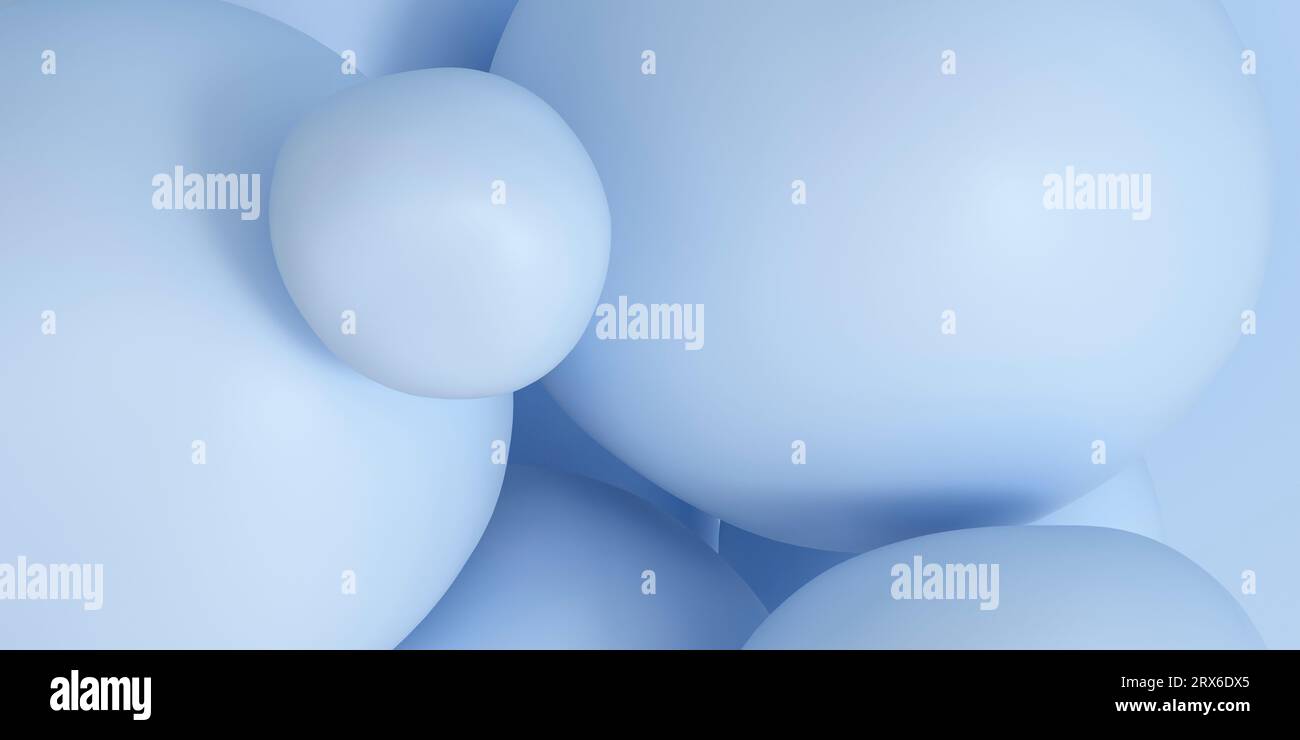 3D background of smooth pastel blue bubbles Stock Photo - Alamy