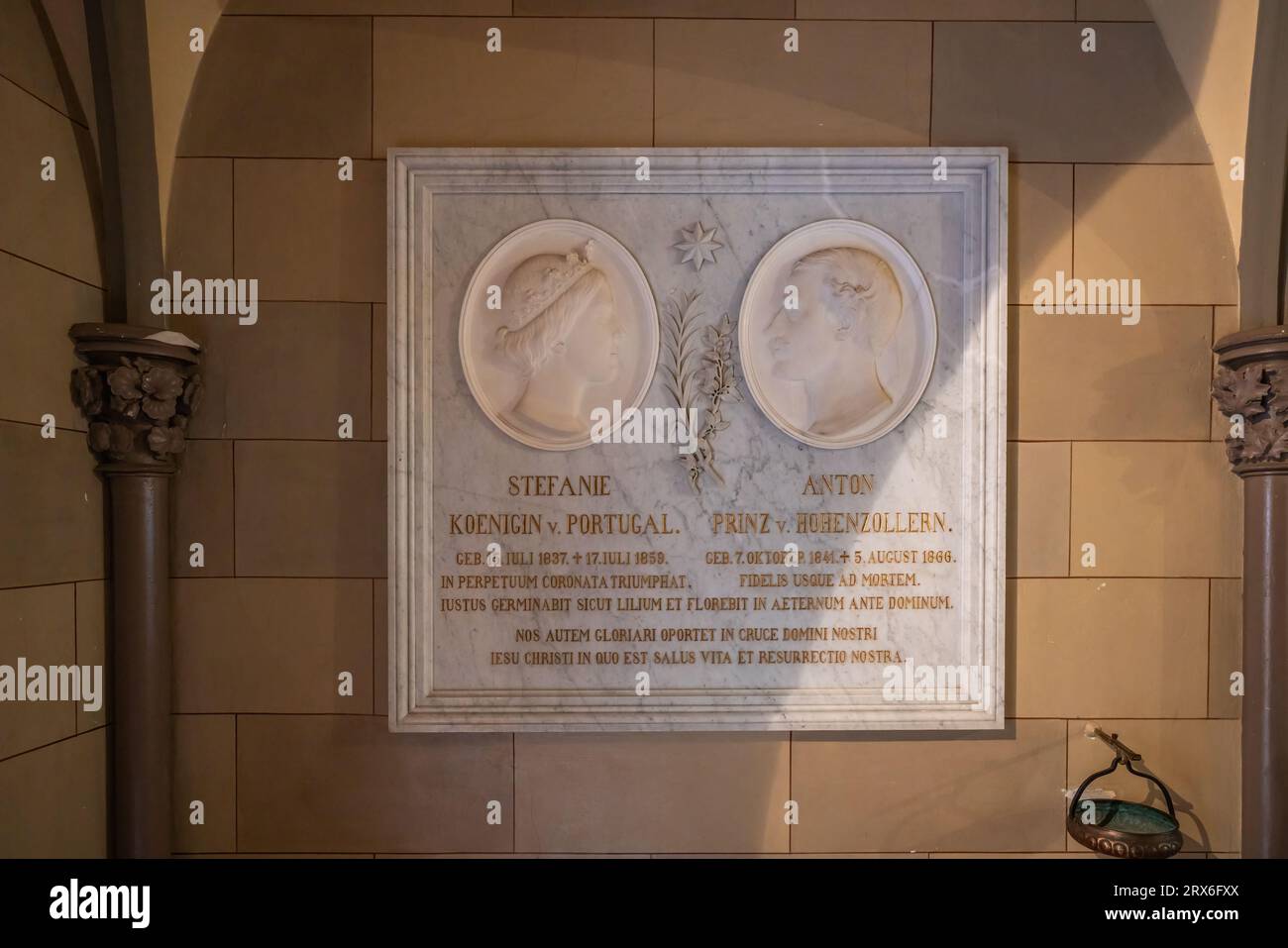 Queen Stephanie of Portugal and Prince Anton Memorial Plaque at St ...