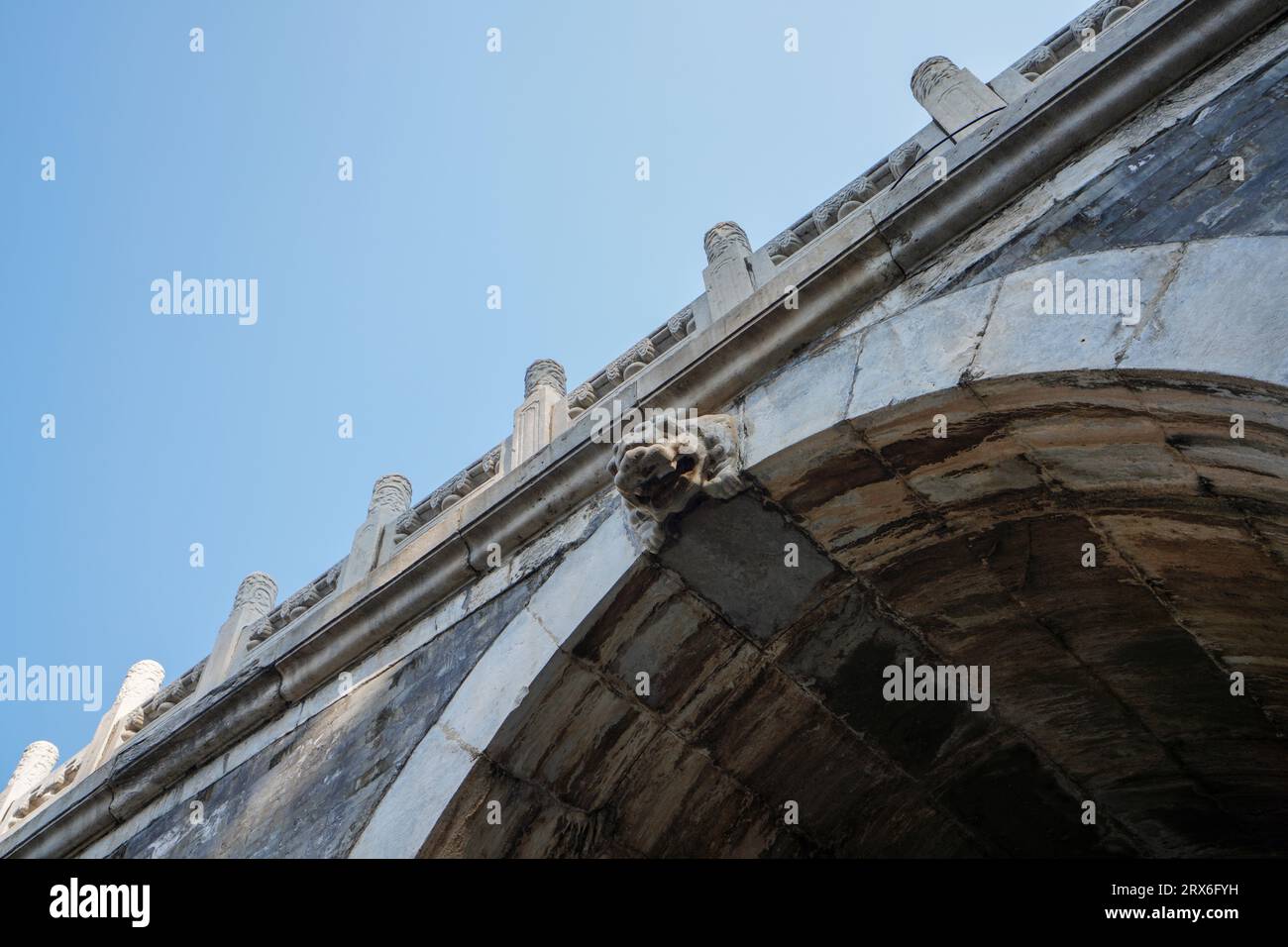 Arch Structure of Three Arch Stone Bridge in Suzhou Street, Summer ...