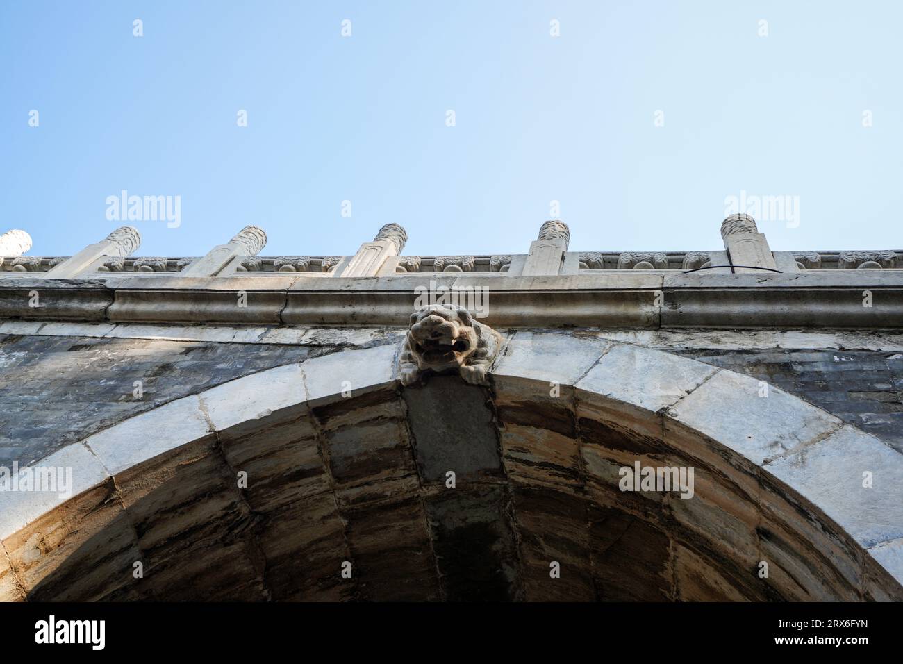 Arch Structure of Three Arch Stone Bridge in Suzhou Street, Summer ...