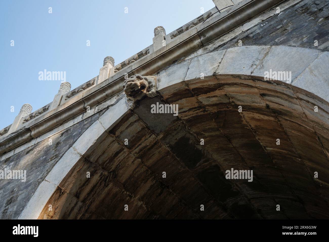 Arch Structure of Three Arch Stone Bridge in Suzhou Street, Summer ...