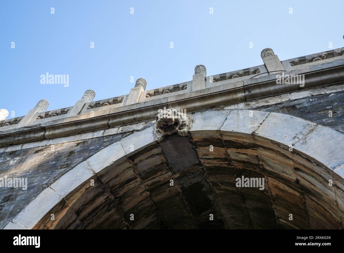 Arch Structure of Three Arch Stone Bridge in Suzhou Street, Summer ...