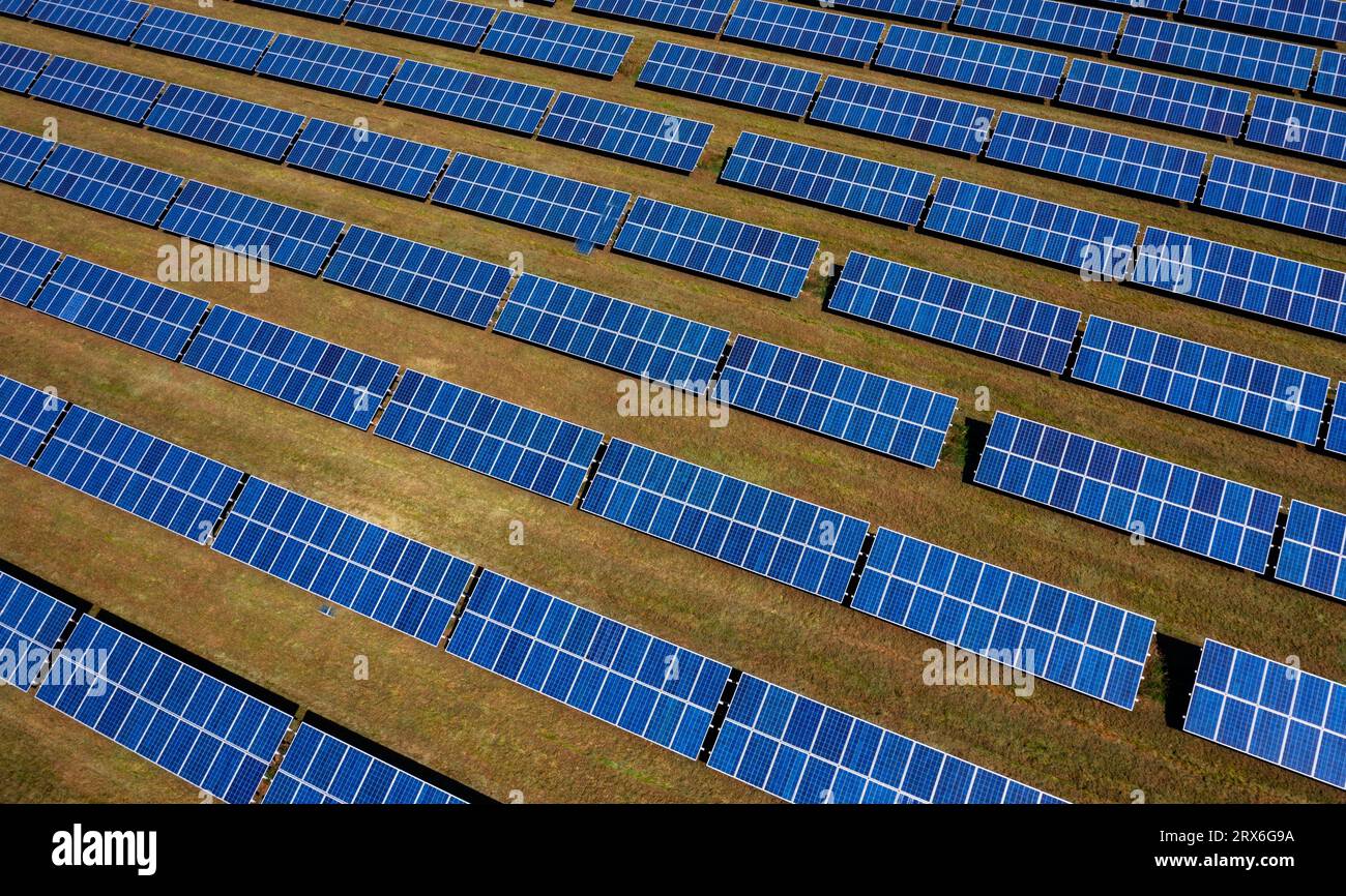 Drone view solar power plant hi-res stock photography and images - Alamy