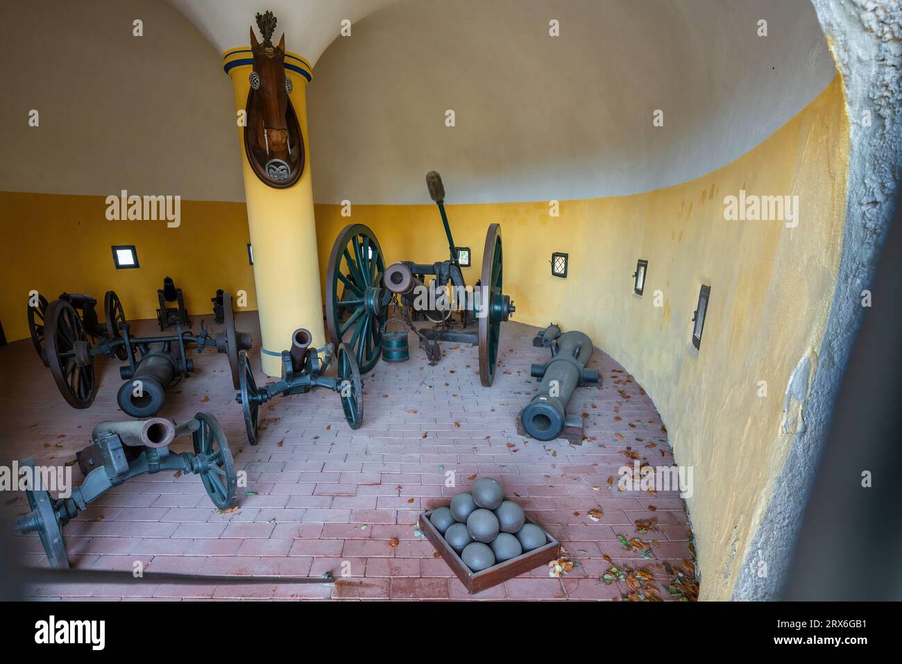 Cannons at Augusta Tower Interior - Lichtenstein Castle - Lichtenstein ...