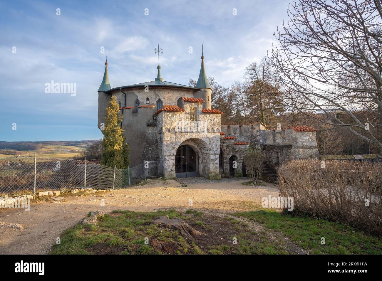 Augusta Tower at Lichtenstein Castle - Lichtenstein, Germany Stock ...