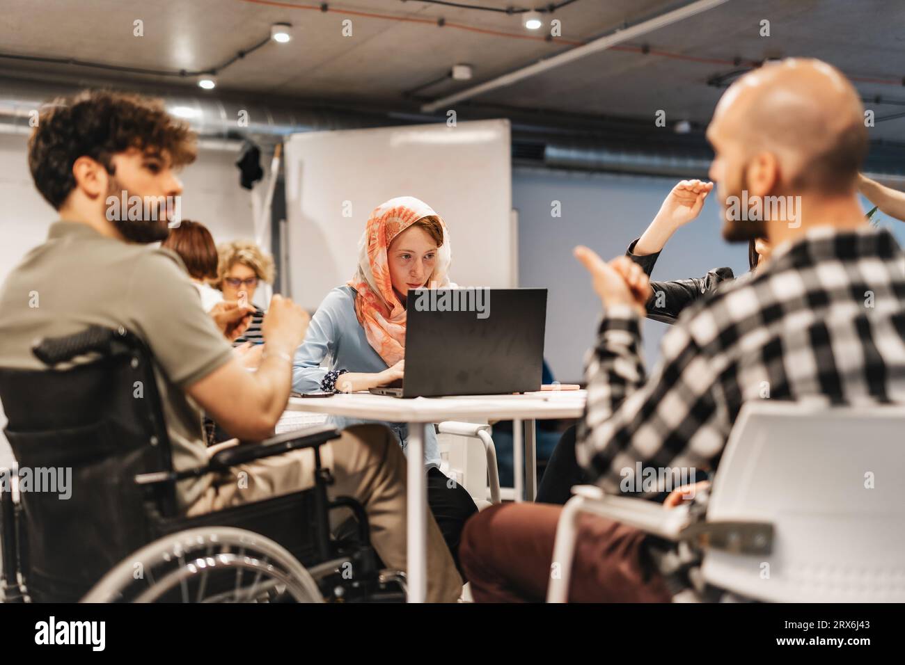 Classroom learning. Business education. Business team learning ...