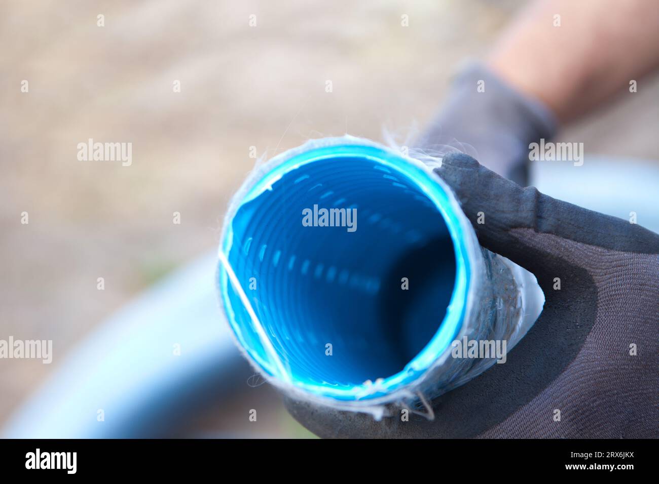 Construction worker laying drainage hi-res stock photography and images - Alamy