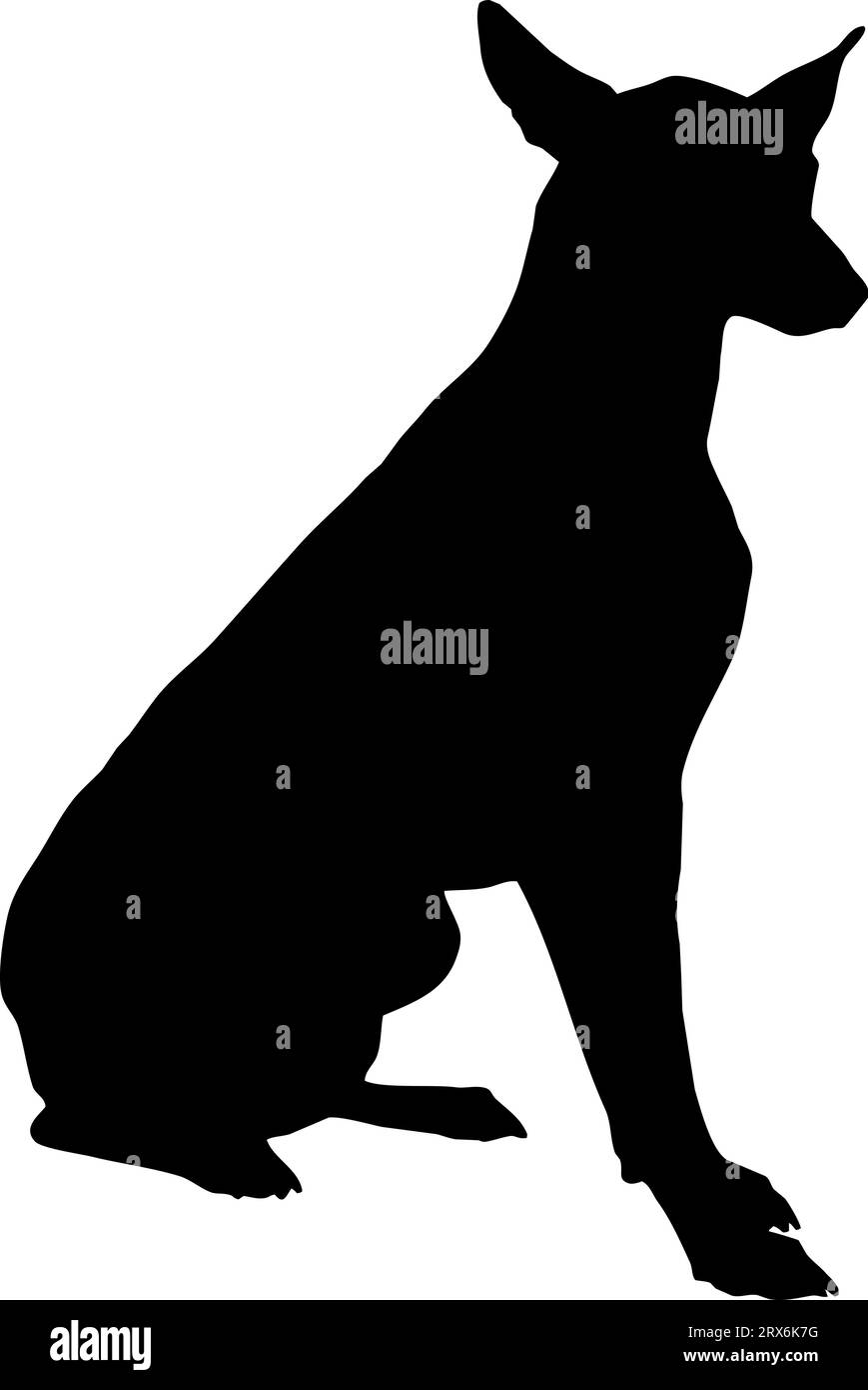 Dog silhouette sign vector illustration. Black dog or wolf shape over ...