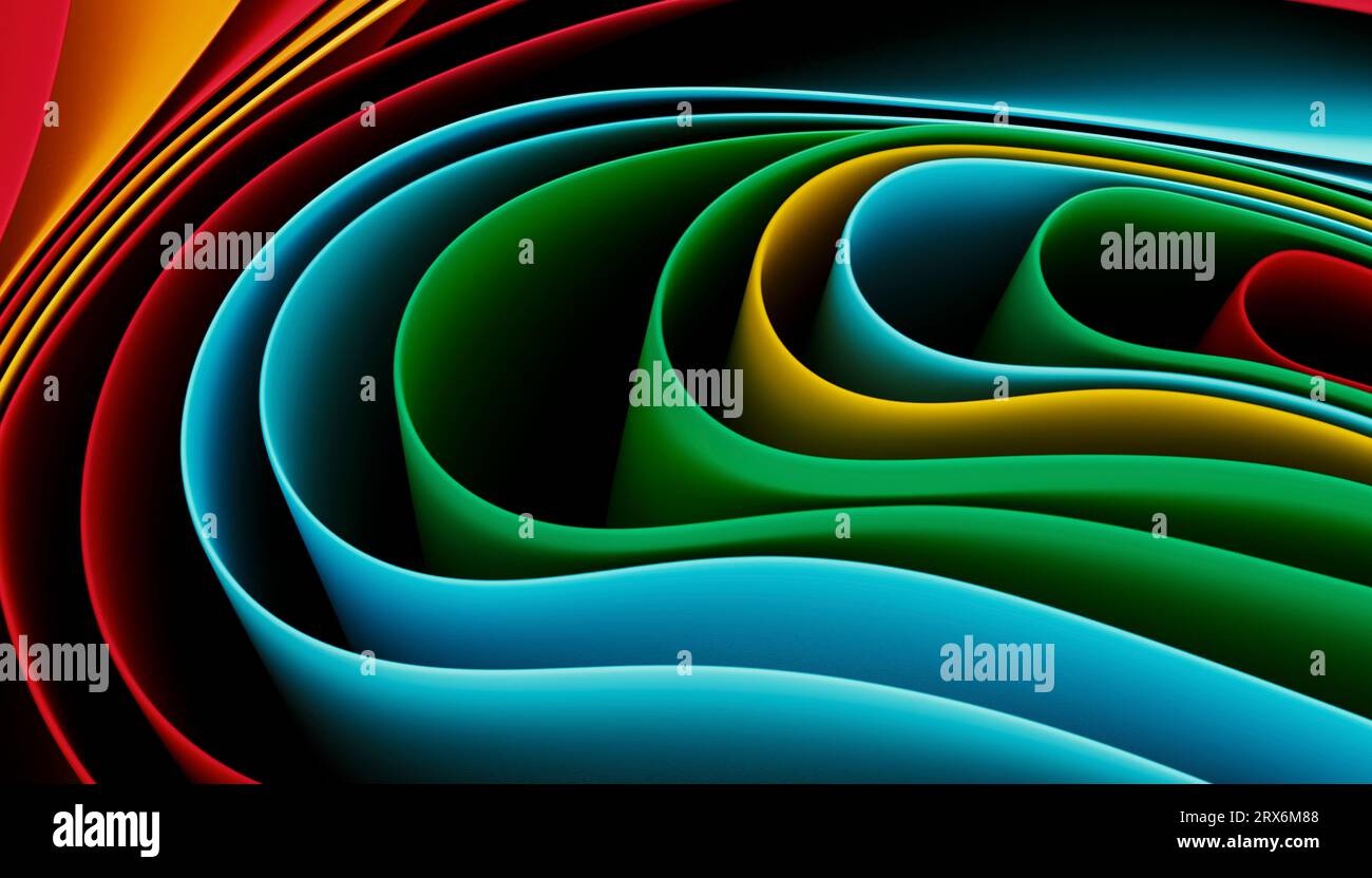 Smooth 3D curvy abstract background Stock Photo - Alamy
