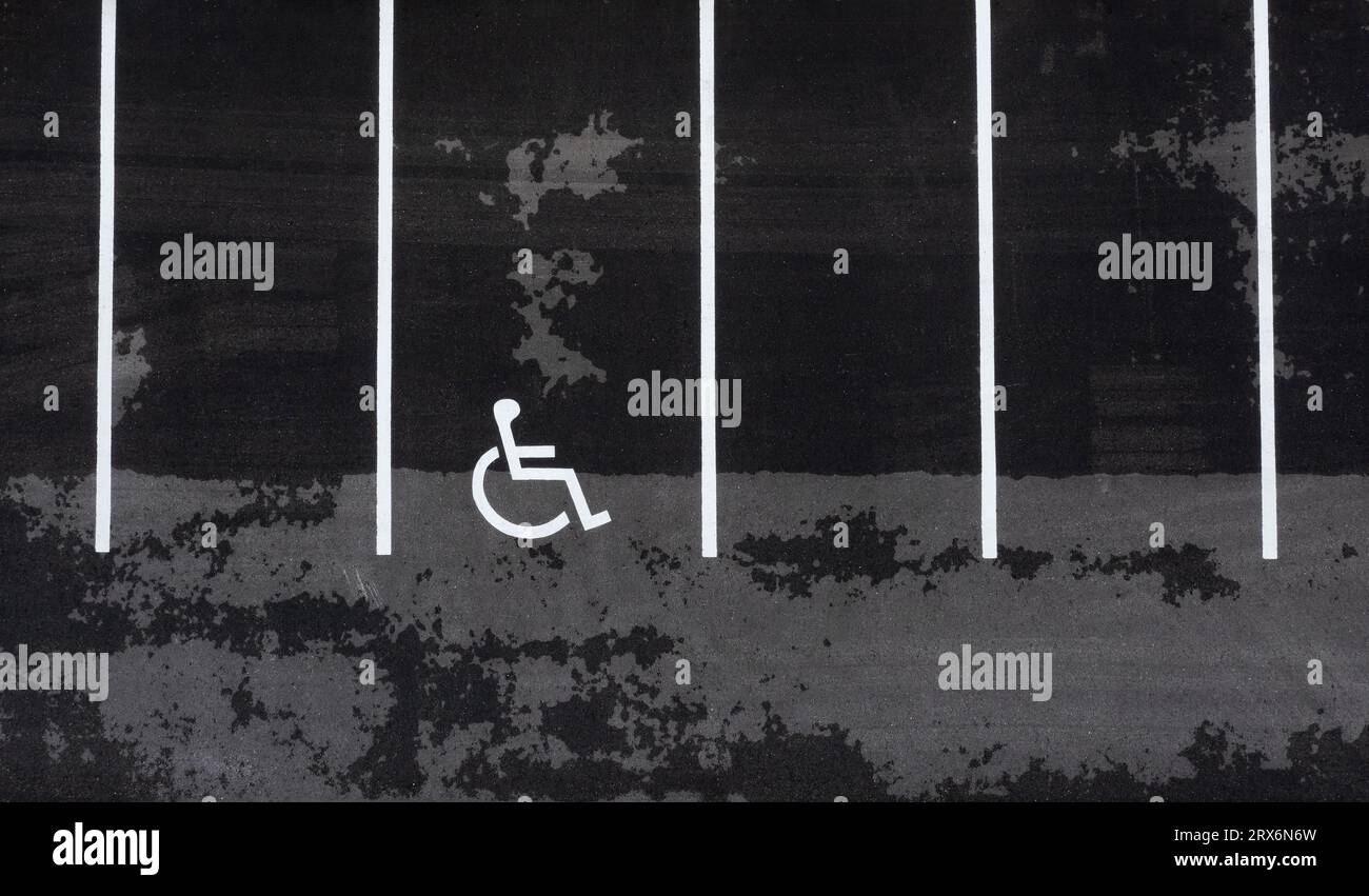 Austria, Upper Austria, Hausruckviertel, Drone view of empty parking ...