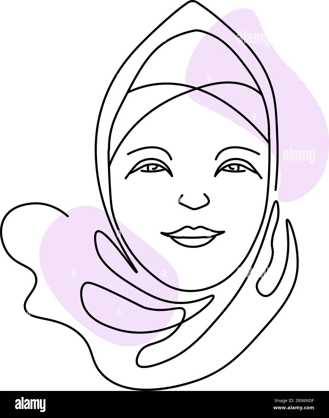 Smiling female character portrait, woman in hijab Stock Vector Image ...