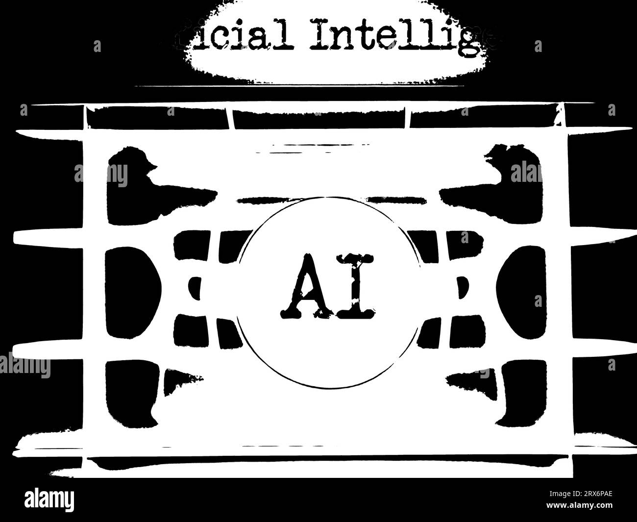 text message – Artificial Intelligence. Text written with a vintage ...