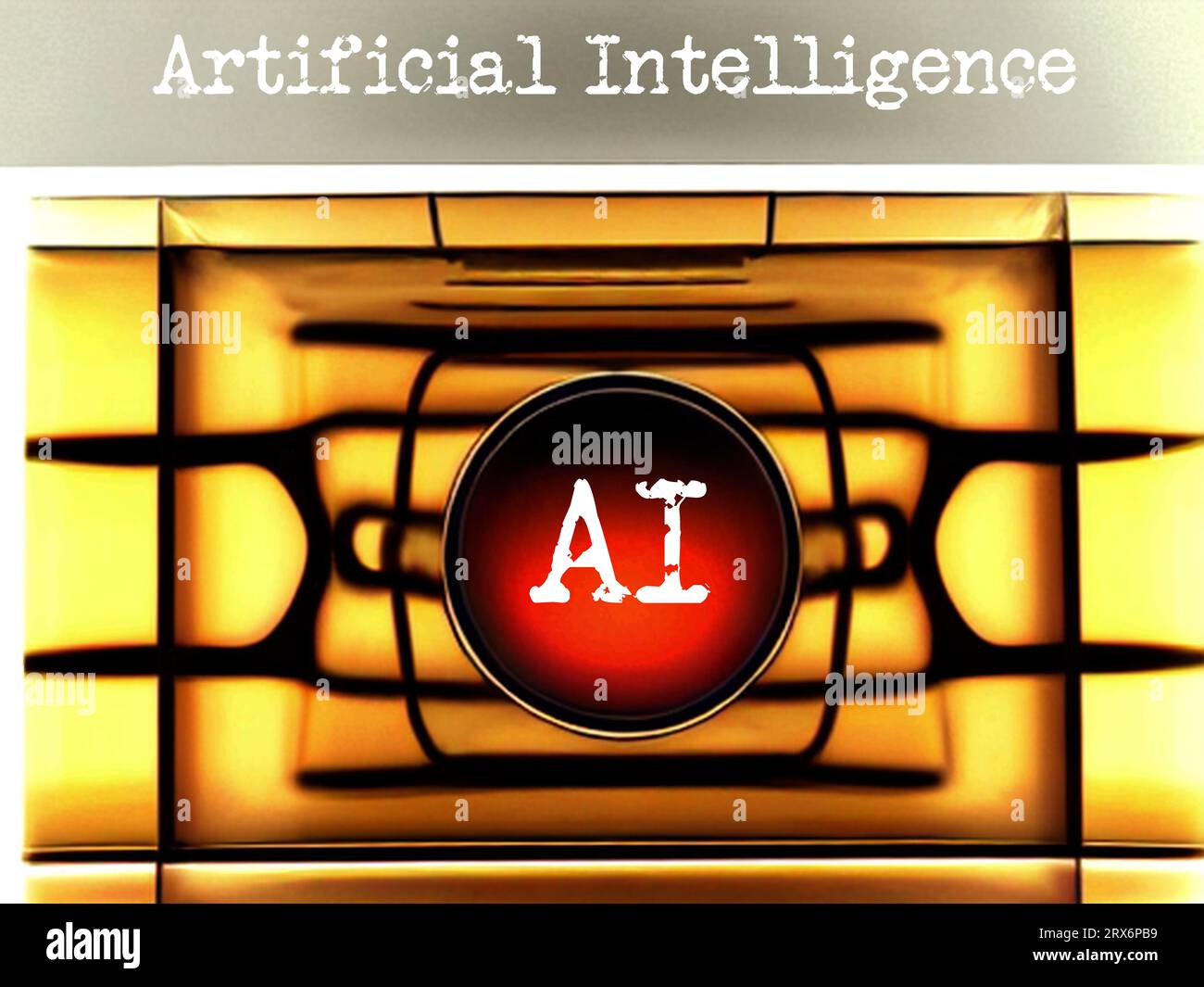 text message – Artificial Intelligence. Text written with a vintage ...