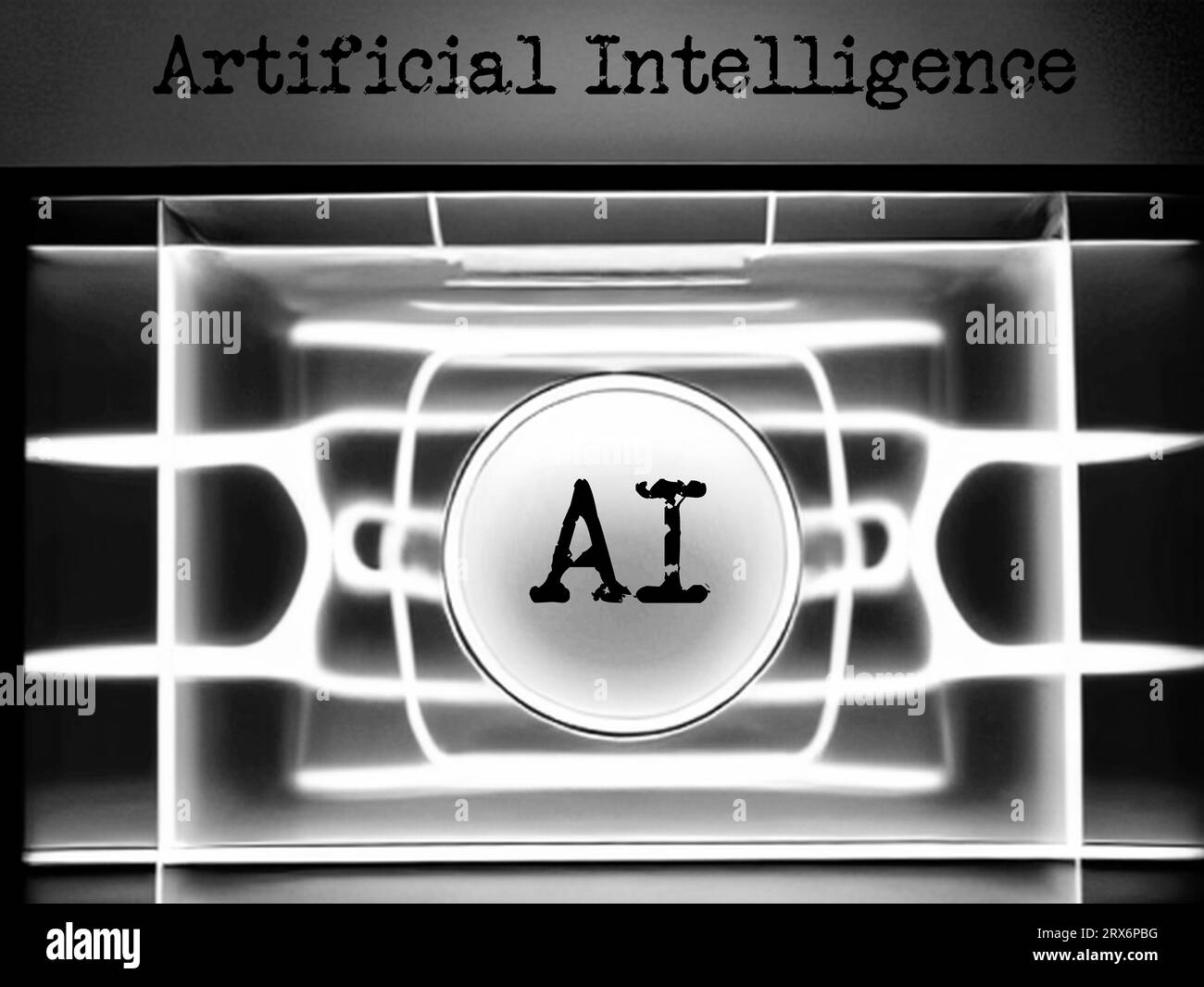 text message – Artificial Intelligence. Text written with a vintage ...