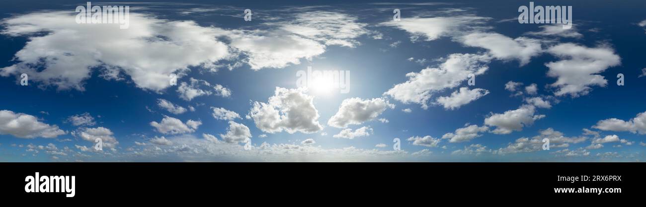 8K 360 VR 2:1 equirectangular blue sky with clouds background overlay ...