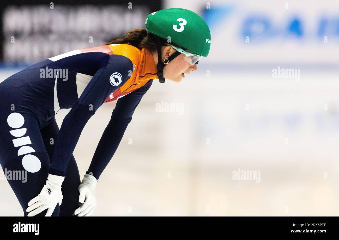 LEEUWARDEN - Selma Poutsma in action during the men's 500 meter final ...