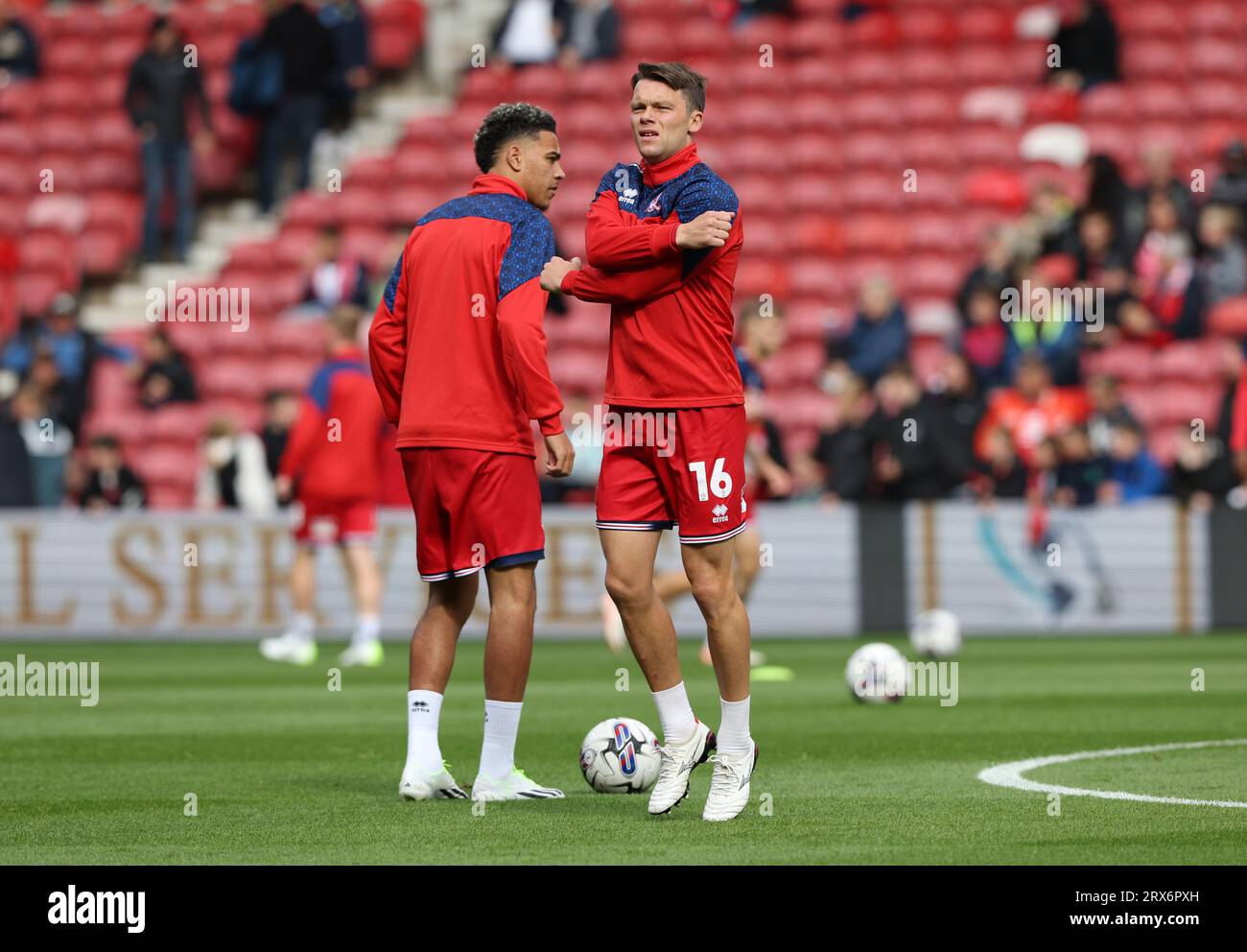Jonny Howson of Middlesbrough warms up ahead of the Sky Bet ...