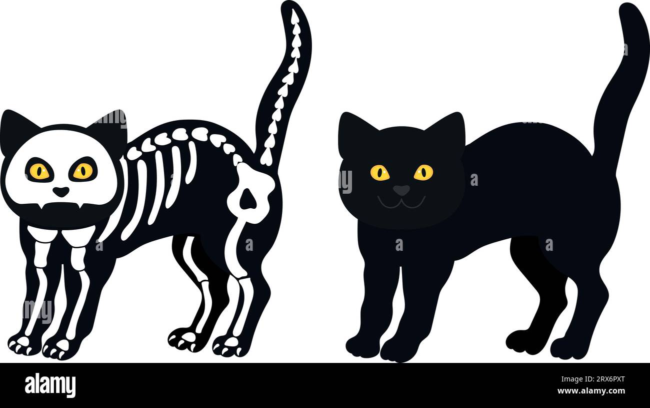 Cute black cat dead Stock Vector Images - Alamy