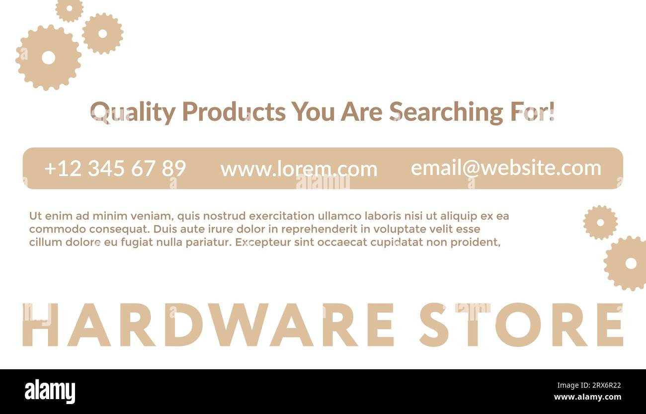 Business card of hardware store, template vector Stock Vector Image ...