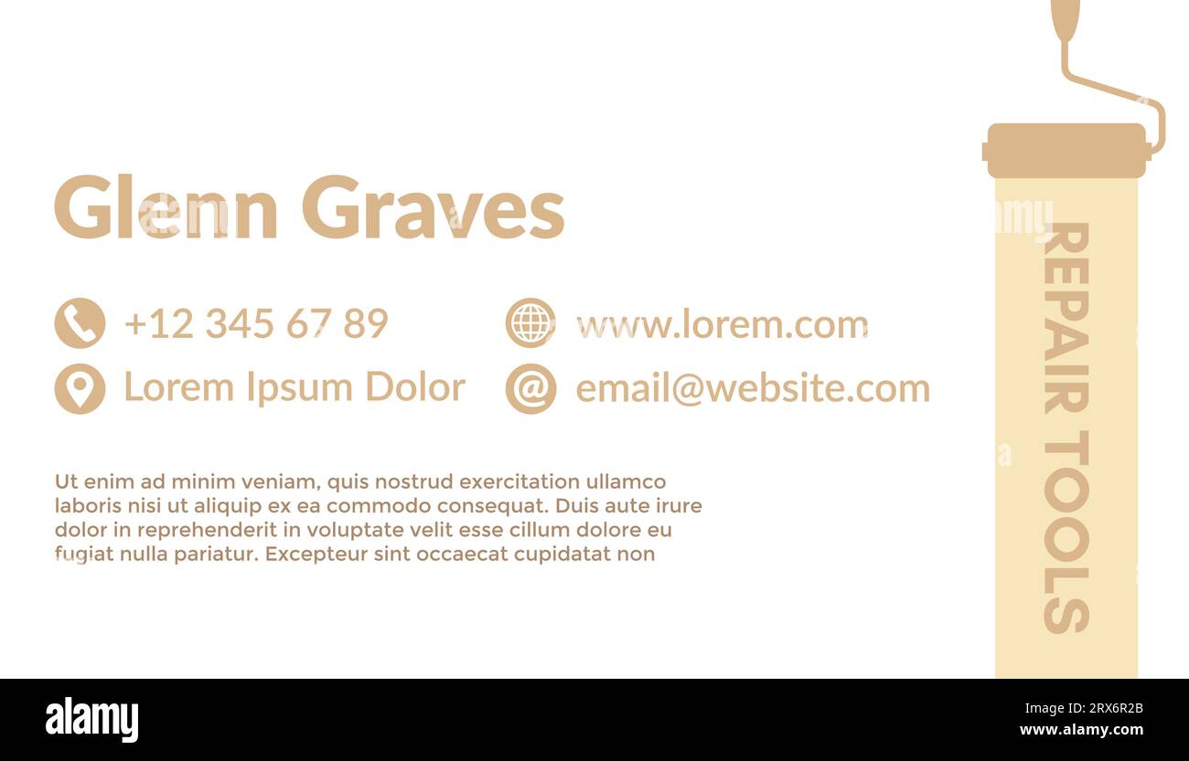 Repair tools business card with name and info Stock Vector Image & Art ...