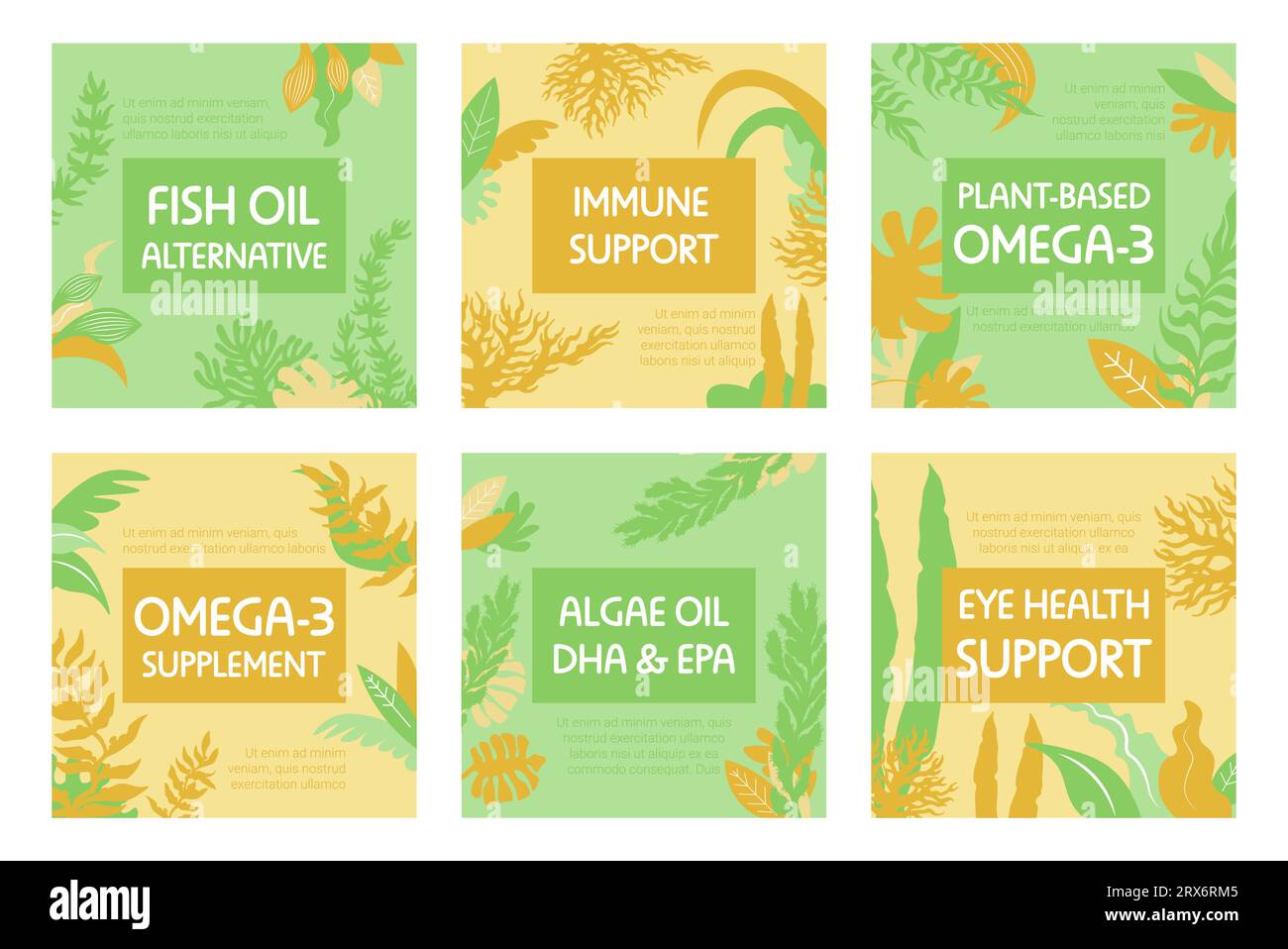 Packaging label design set for omega-3 supplement Stock Vector Image ...
