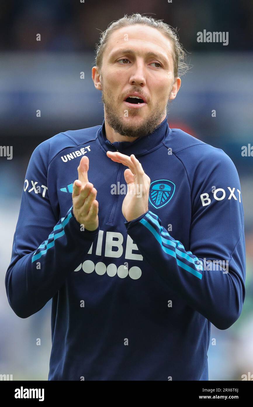 Luke Ayling #2 of Leeds United during the pre match warm up ahead of ...