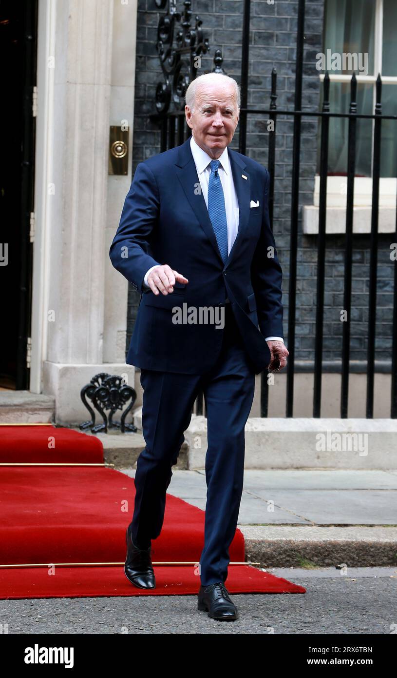 US President Joe Biden leaves 10 Downing Street after meeting with ...