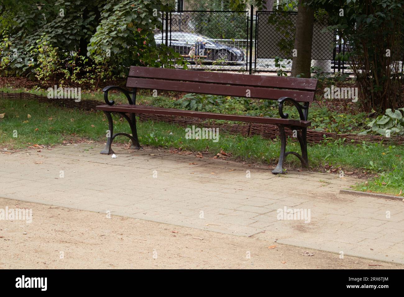 Wooden Bench for Relaxation and Rest Stock Photo - Alamy