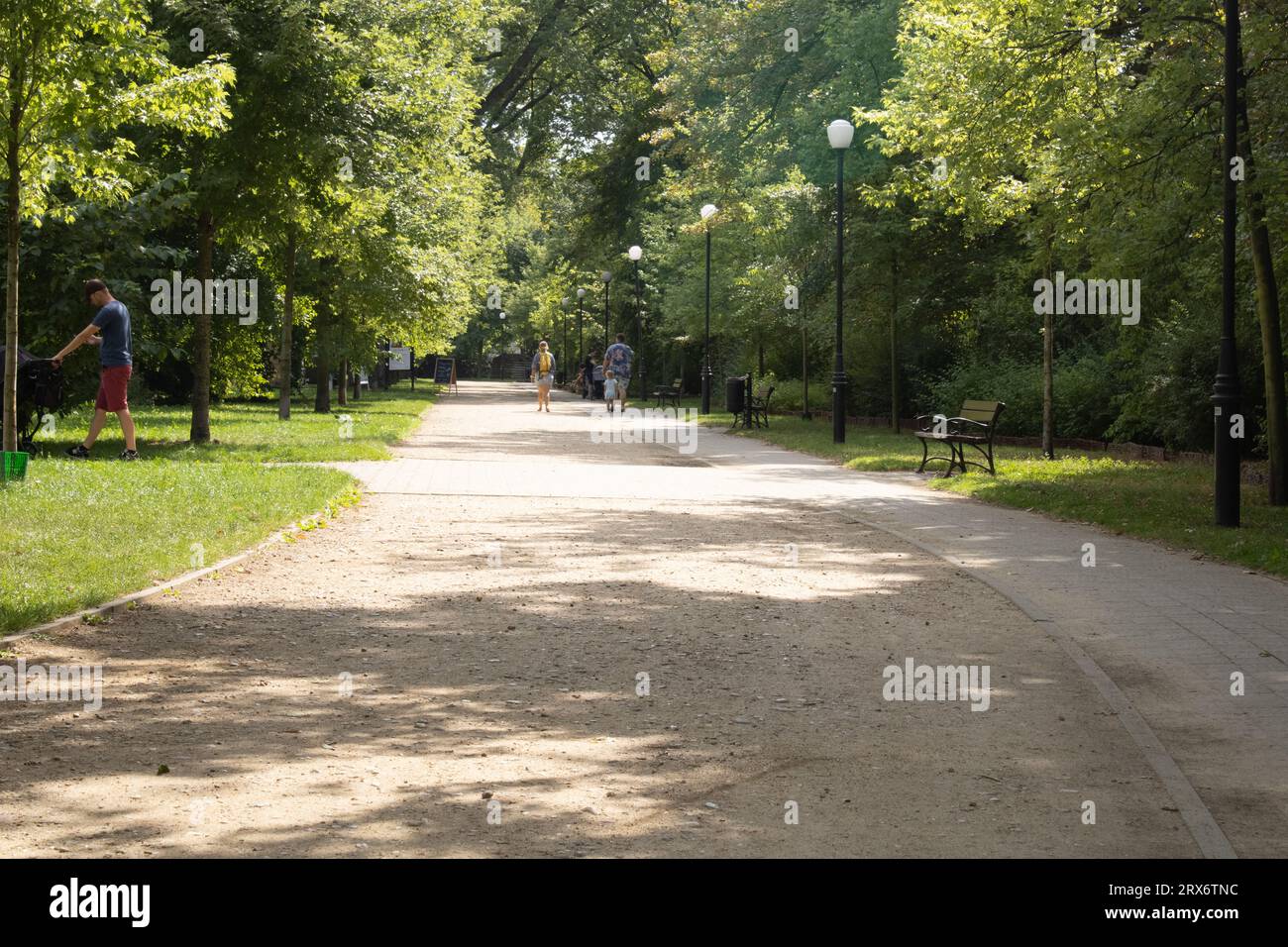 Warsaw, Poland, park path on early summer Stock Photo - Alamy