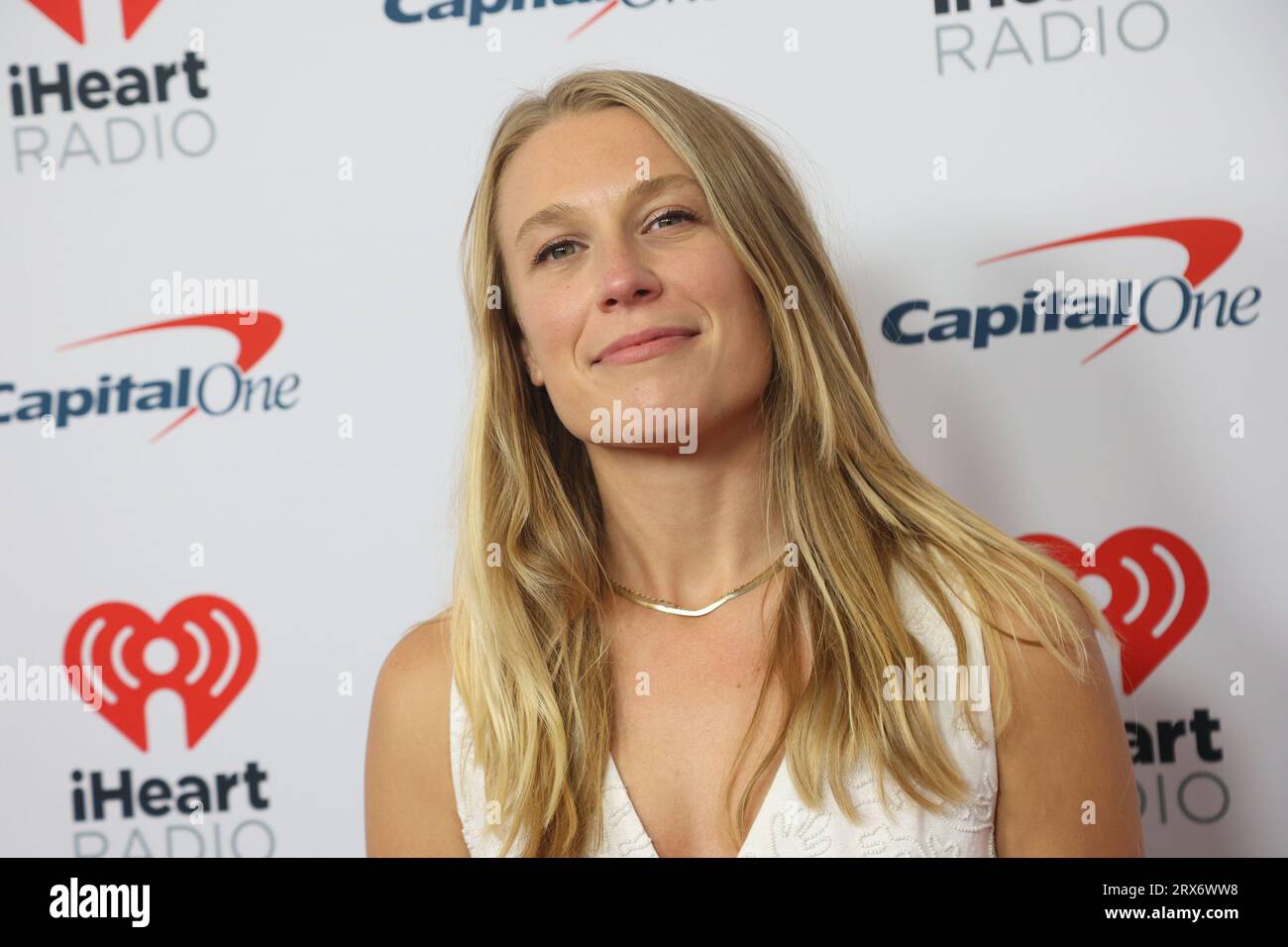 Rachel Samples arrives for the iHeartRadio Music Festival at T-Mobile ...