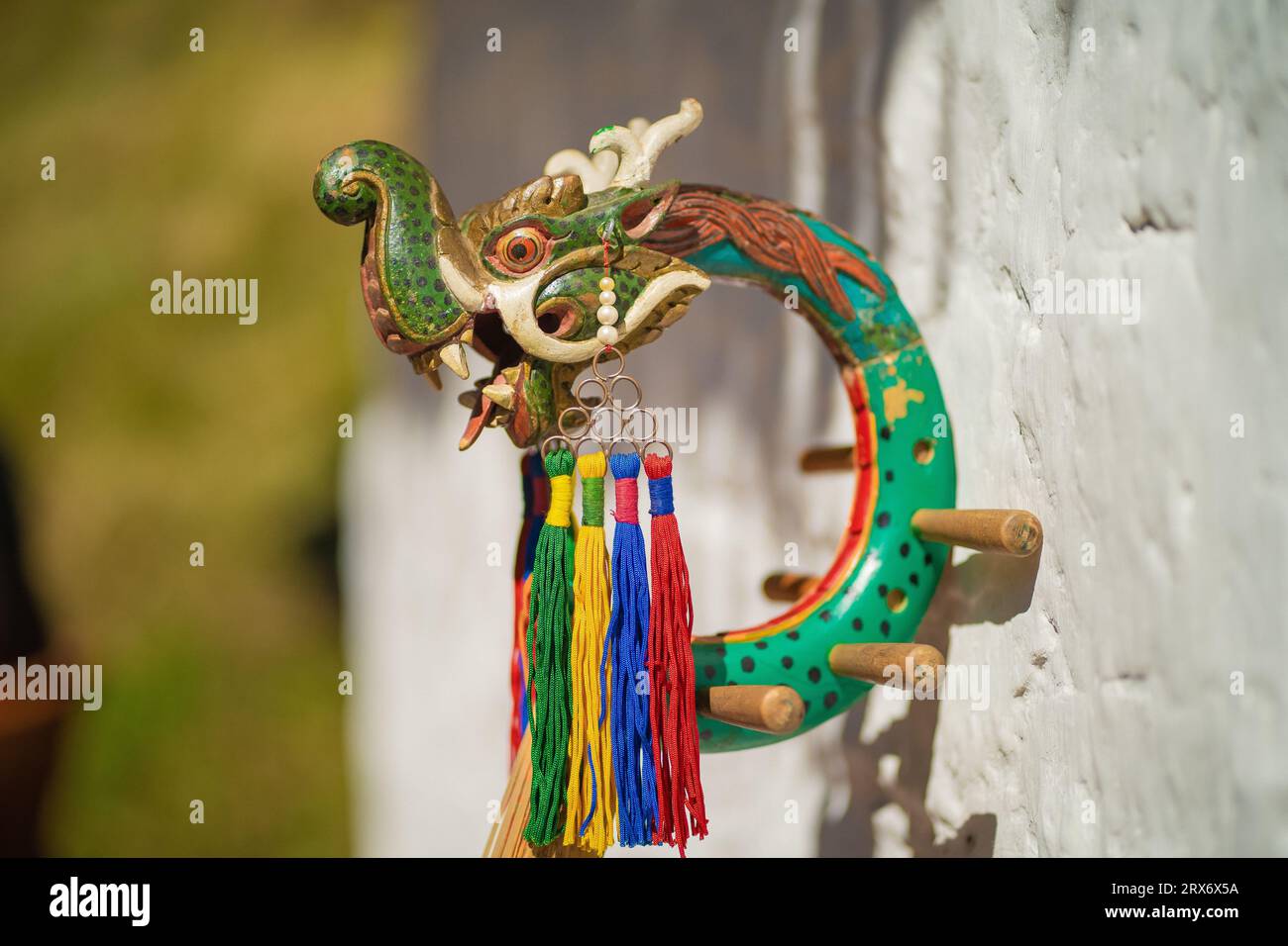 Wooden carved dragon guitar Stock Photo - Alamy