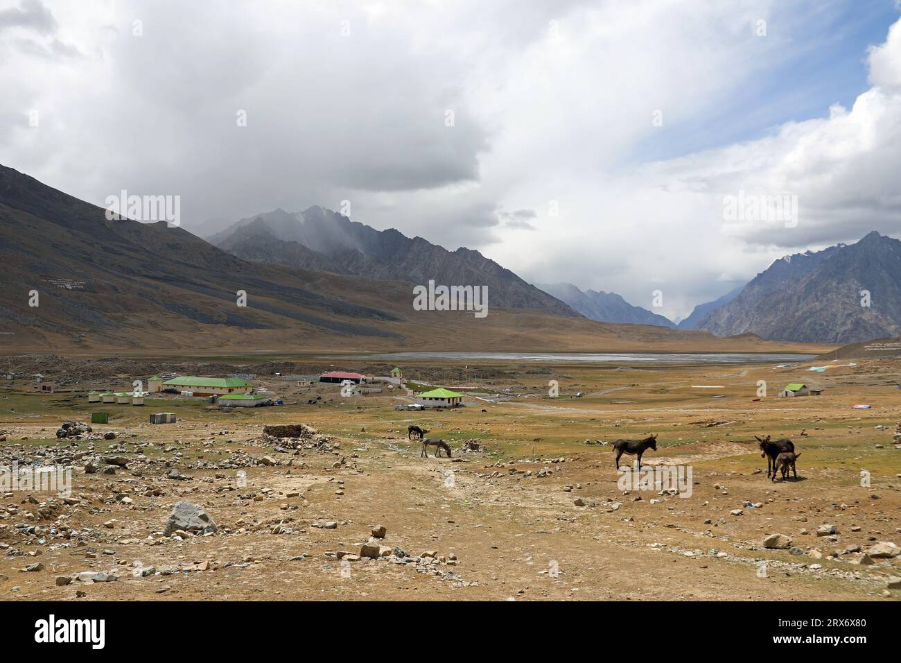 Shandur Polo Ground on the high mountain pass in Pakistan Stock Photo ...