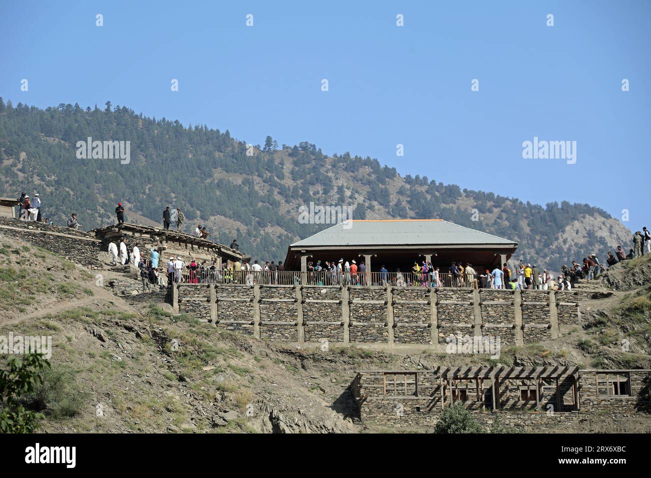 Kalash people celebrating the Uchal summer festival on a high plateau ...