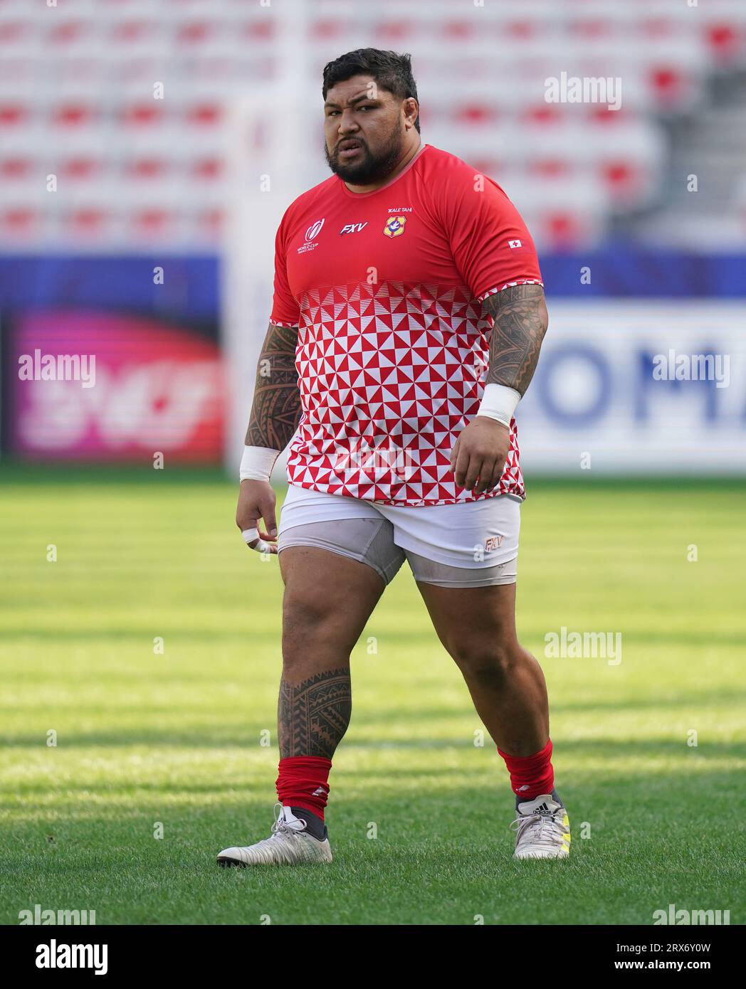 Tonga's Ben Tameifuna during the Captain's Run at the Stade de Nice ...