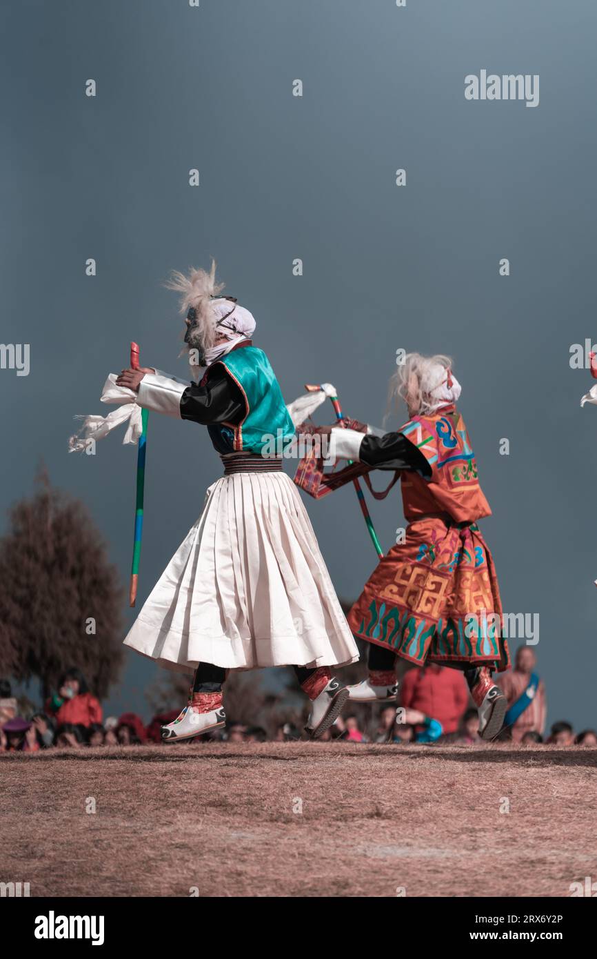 Bhutan mask dance Stock Photo - Alamy