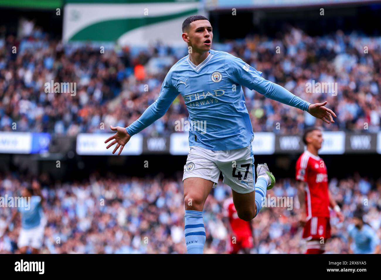 Manchester, UK. 23rd Sep, 2023. Phil Foden of Manchester City celebrate ...