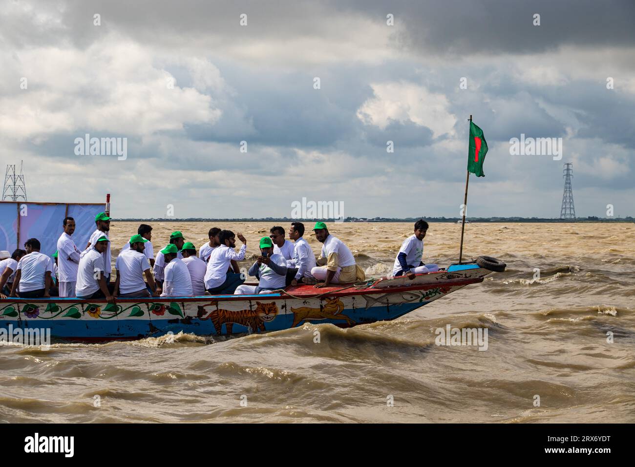 Padma River and boat under the cloudy sky photography from Padma River ...
