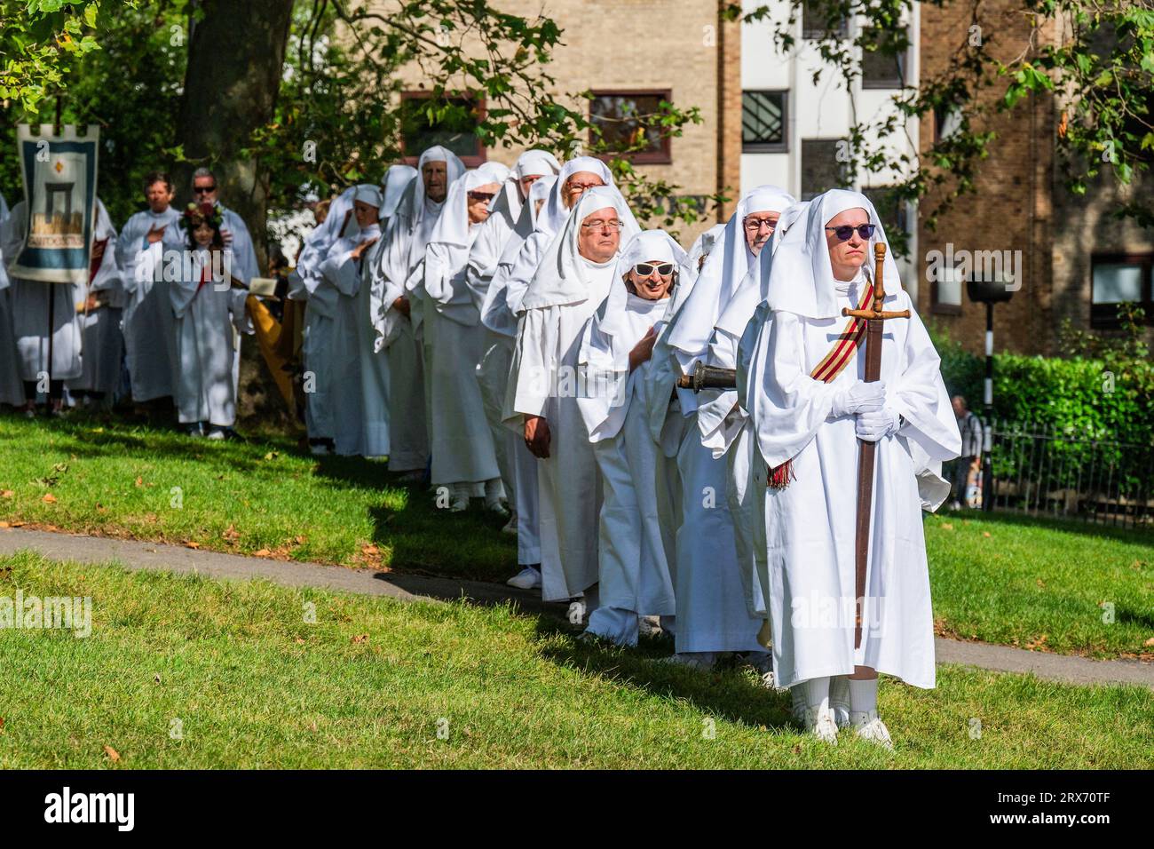 London, UK. 23rd Sep, 2023. The Druid Order performs the Autumn Equinox ...