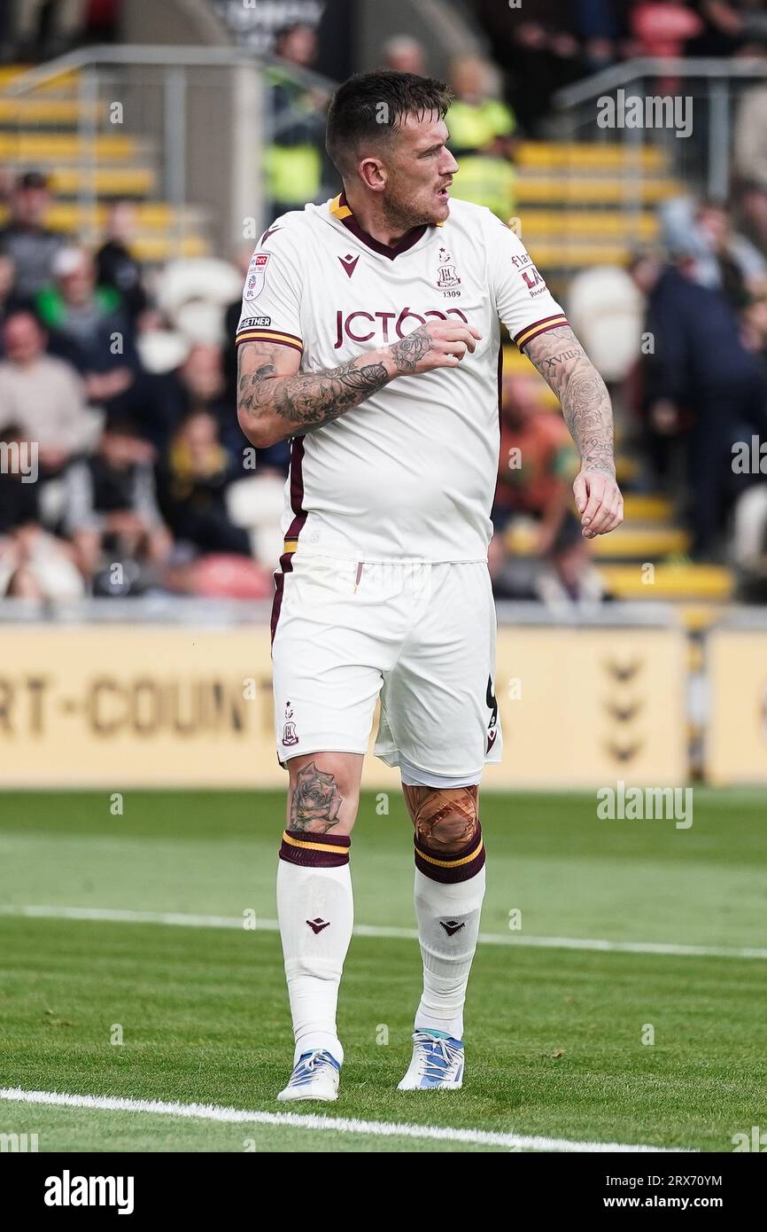 Bradford City's Andy Cook celebrates scoring their side's third goal of ...